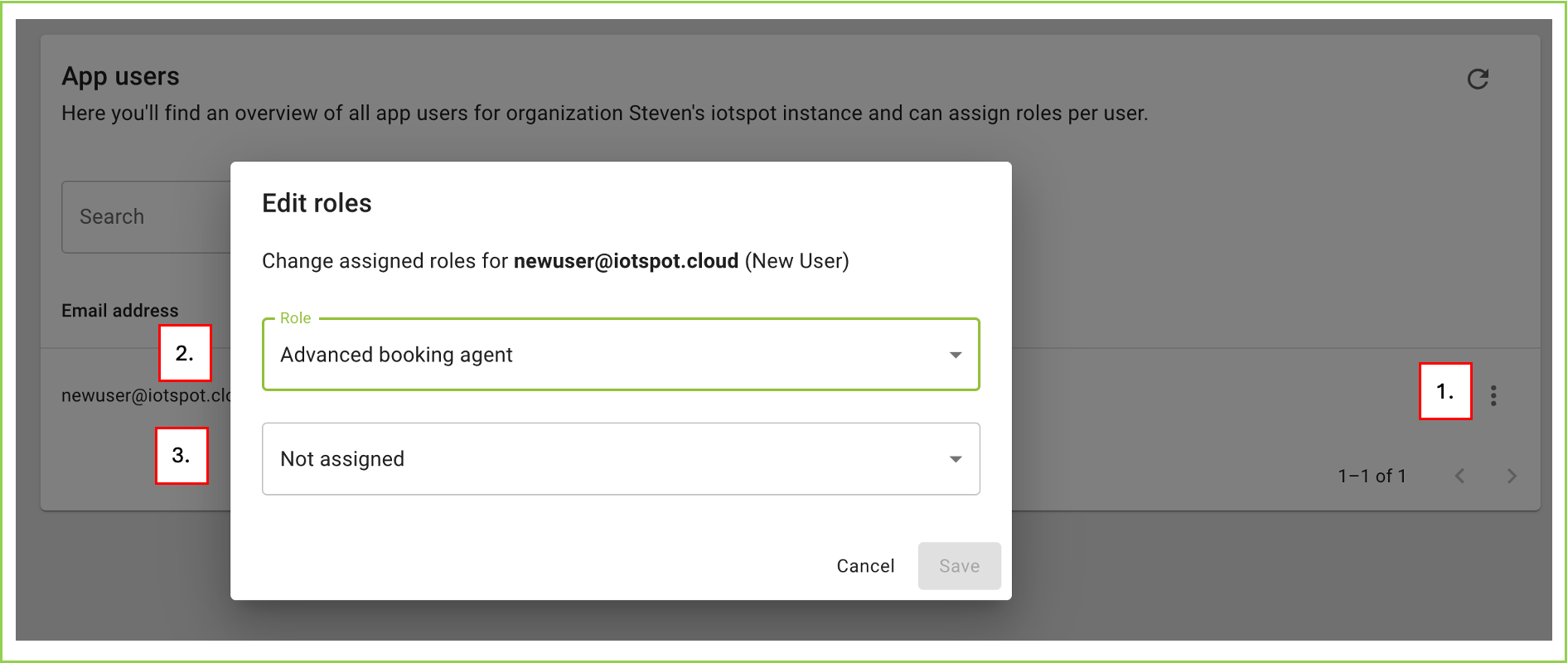 App users - Adding, editing roles & deleting users – iotspot Help Centre