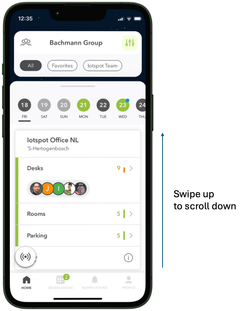 Finding a Workspace using the app – iotspot Help Centre